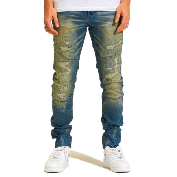 Jeans | Copper Rivet Jeans Mens Blue Slim Fit Denim Distressed ...